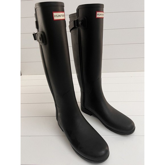 Hunter | Shoes | Hunter Womens Refined Strap Original Tall Matte Rubber ...